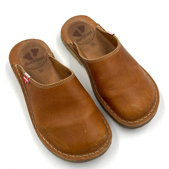 Duckfeet | Shoes | Duckfeet Blavand Brown Tan Leather Clogs Size 35 ...